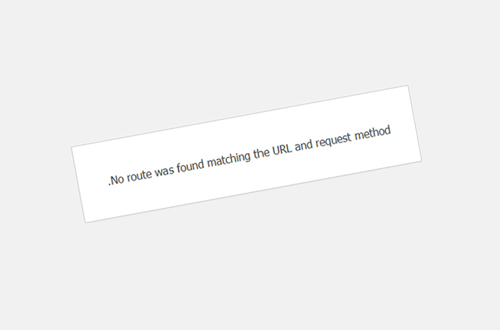 خطای no route was found matching the url and request method