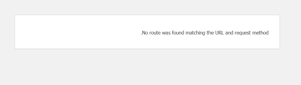 خطای no route was found matching the url and request method